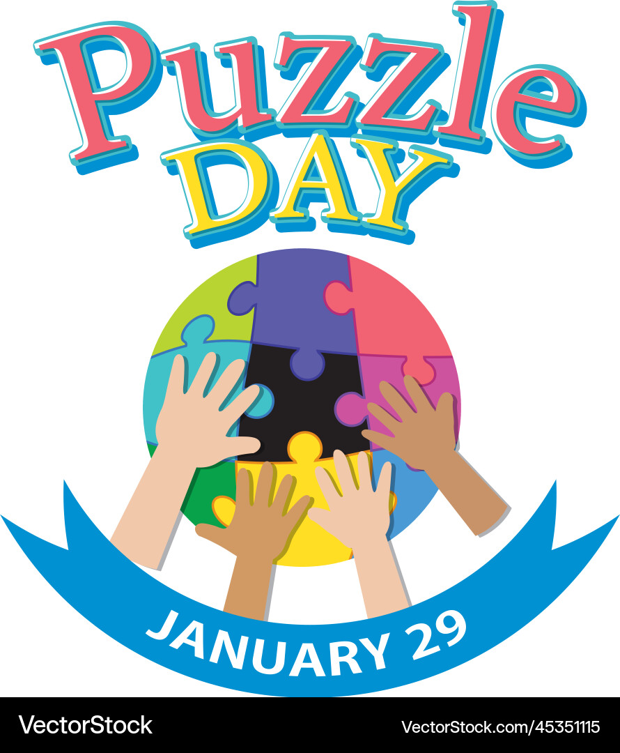 National puzzle day banner Royalty Free Vector Image