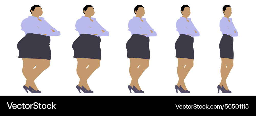 Obese female vs slim fit Royalty Free Vector Image
