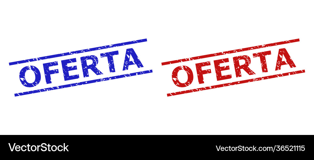 Oferta stamp seals with grunge style and parallel Vector Image