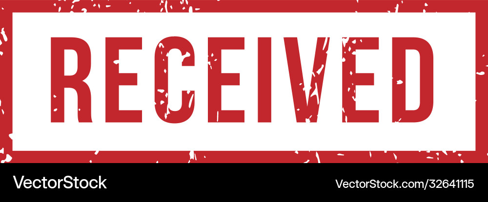 Received rubber stamp in rectangular border Vector Image