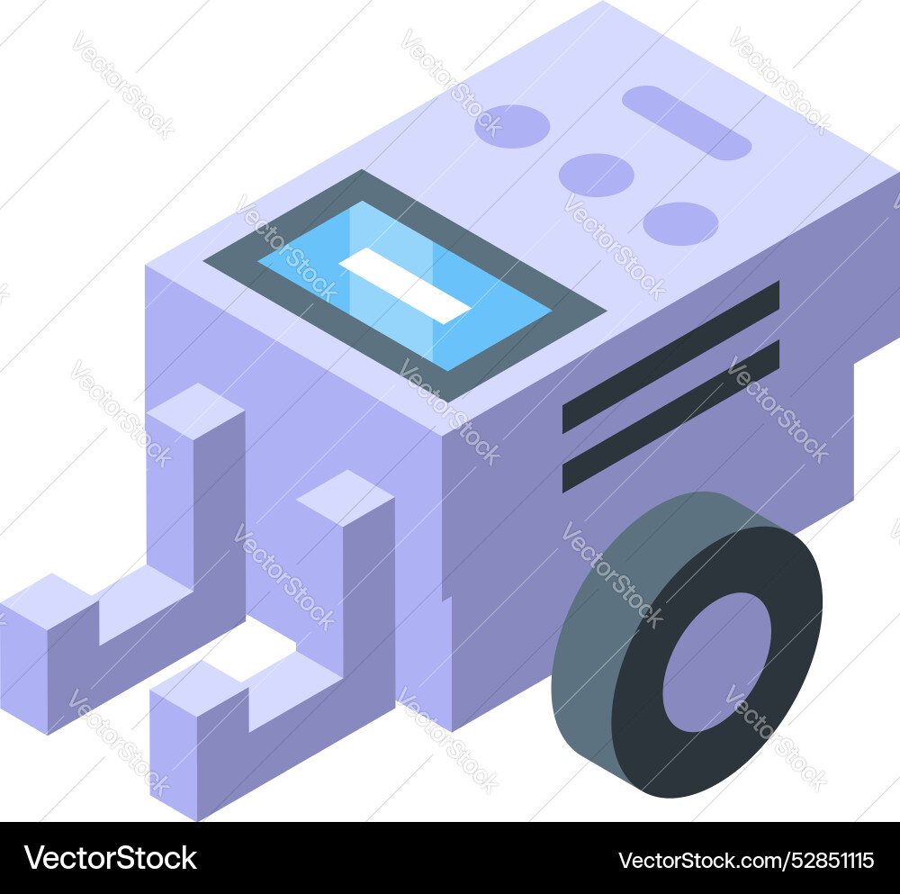 Small home robot is moving using legs and wheel Vector Image