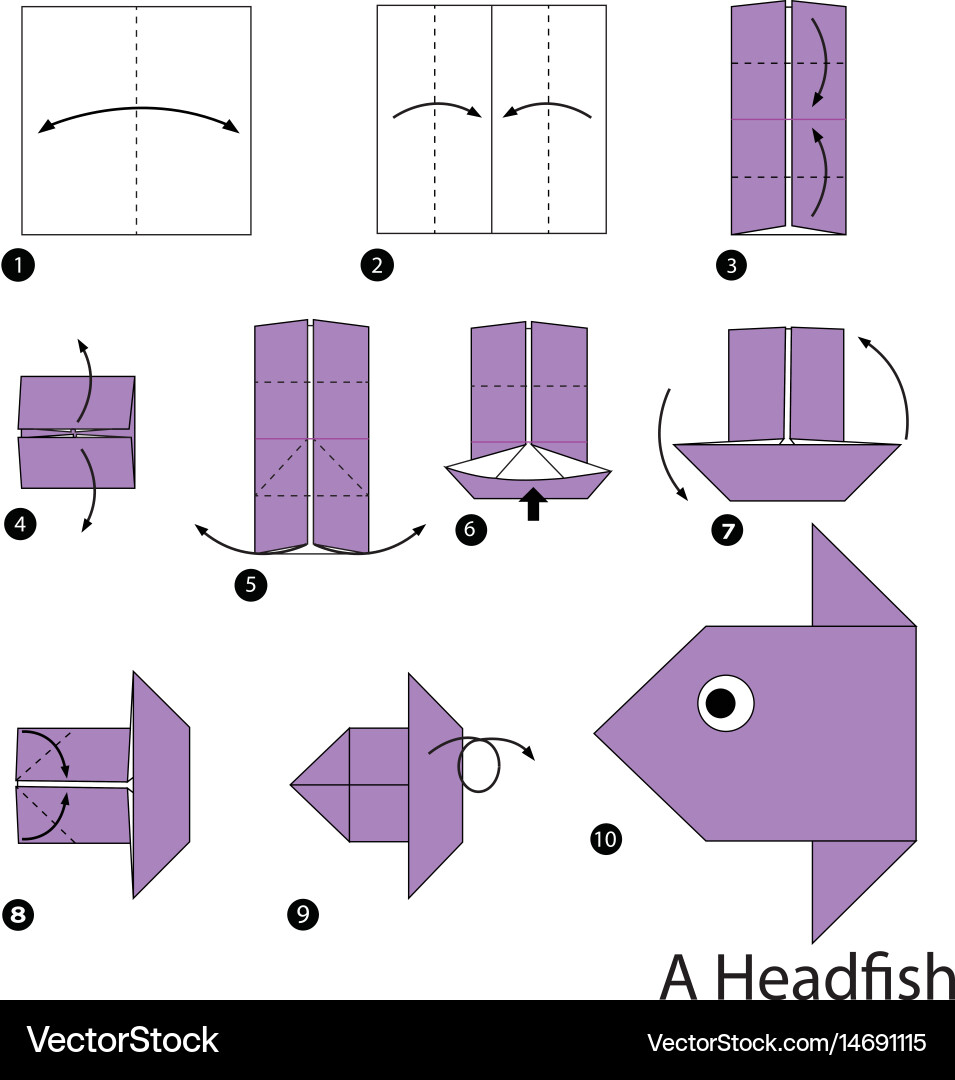 Step by instructions how to make origami Vector Image