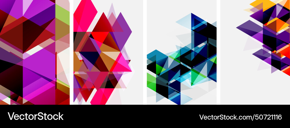 Colorful bright triangles with various colors Vector Image