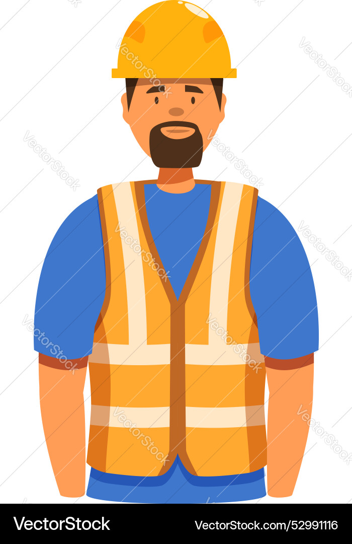 Construction worker wearing hard hat and safety Vector Image