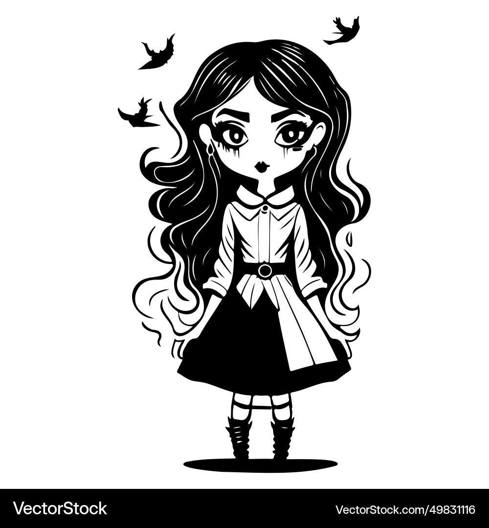 Halloween witch scary sketch hand draw Royalty Free Vector