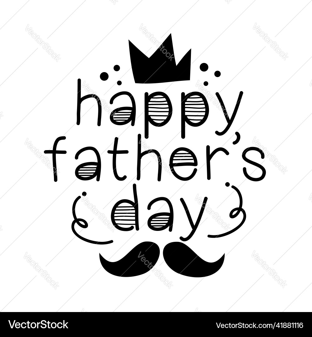 Happy fathers day - greeting with crown Royalty Free Vector