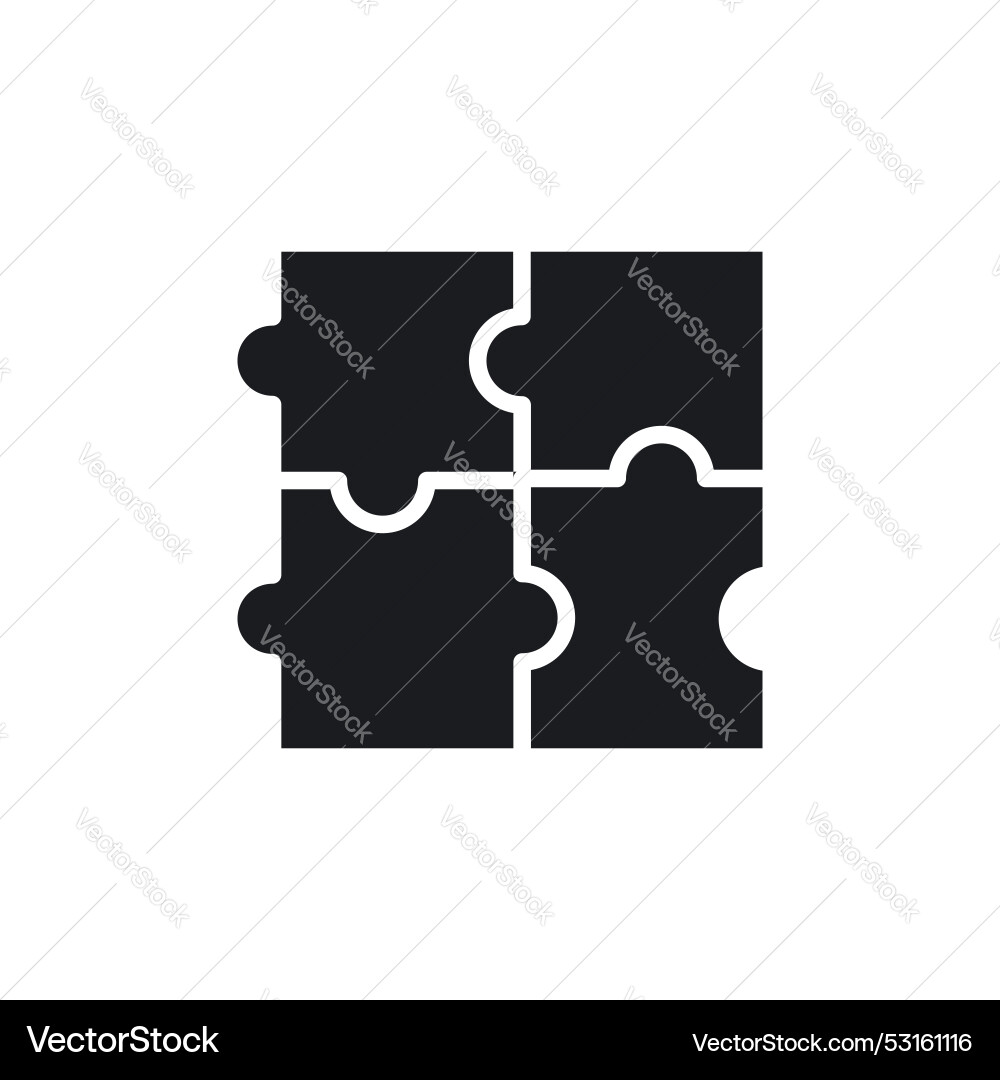 Puzzle icon symbol on white background Royalty Free Vector