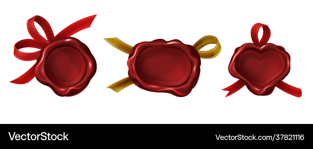 Red wax seal stamps for letter document Royalty Free Vector