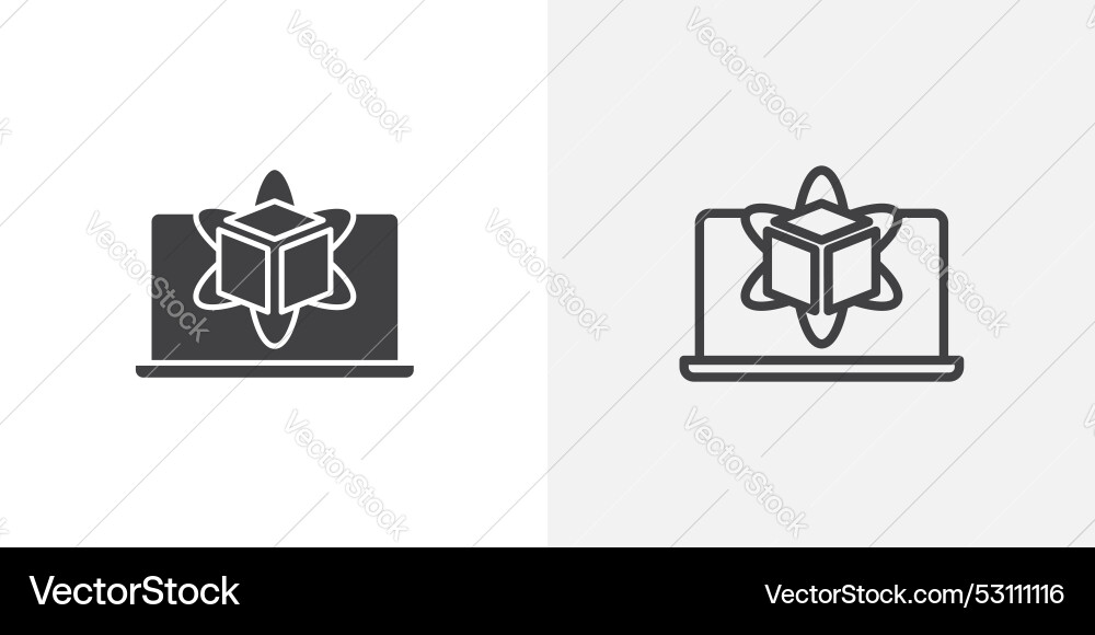 Simulation thin line icon set Royalty Free Vector Image
