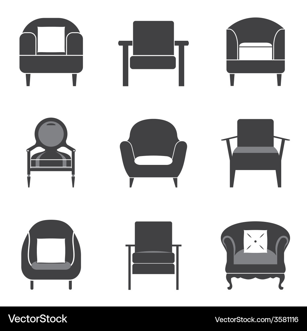 Sofa icon set Royalty Free Vector Image - VectorStock
