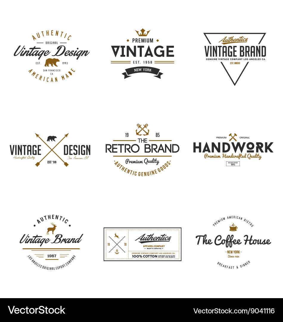 Vintage Brand Logo Collection Royalty Free Vector Image