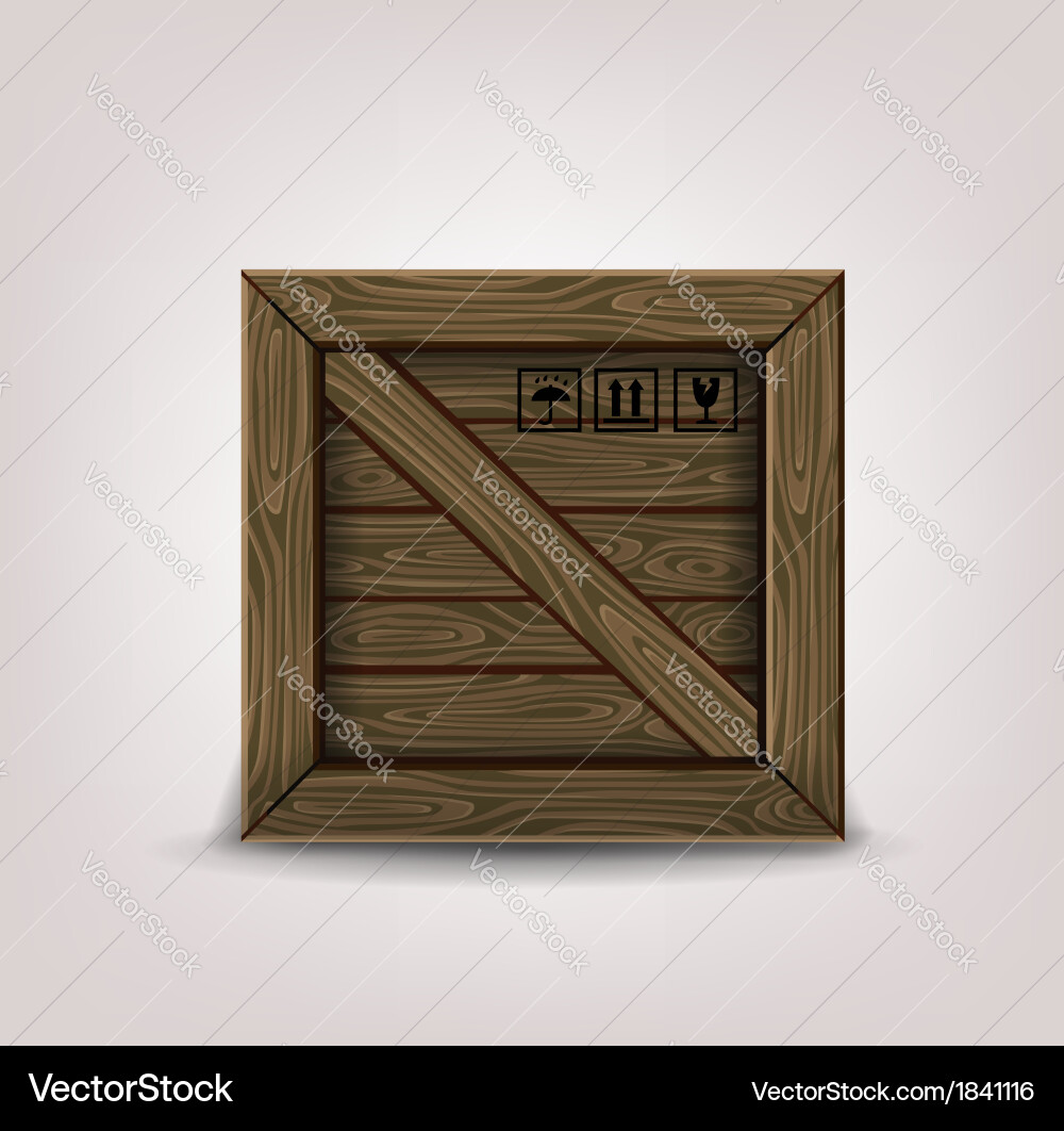 Wooden box Royalty Free Vector Image - VectorStock