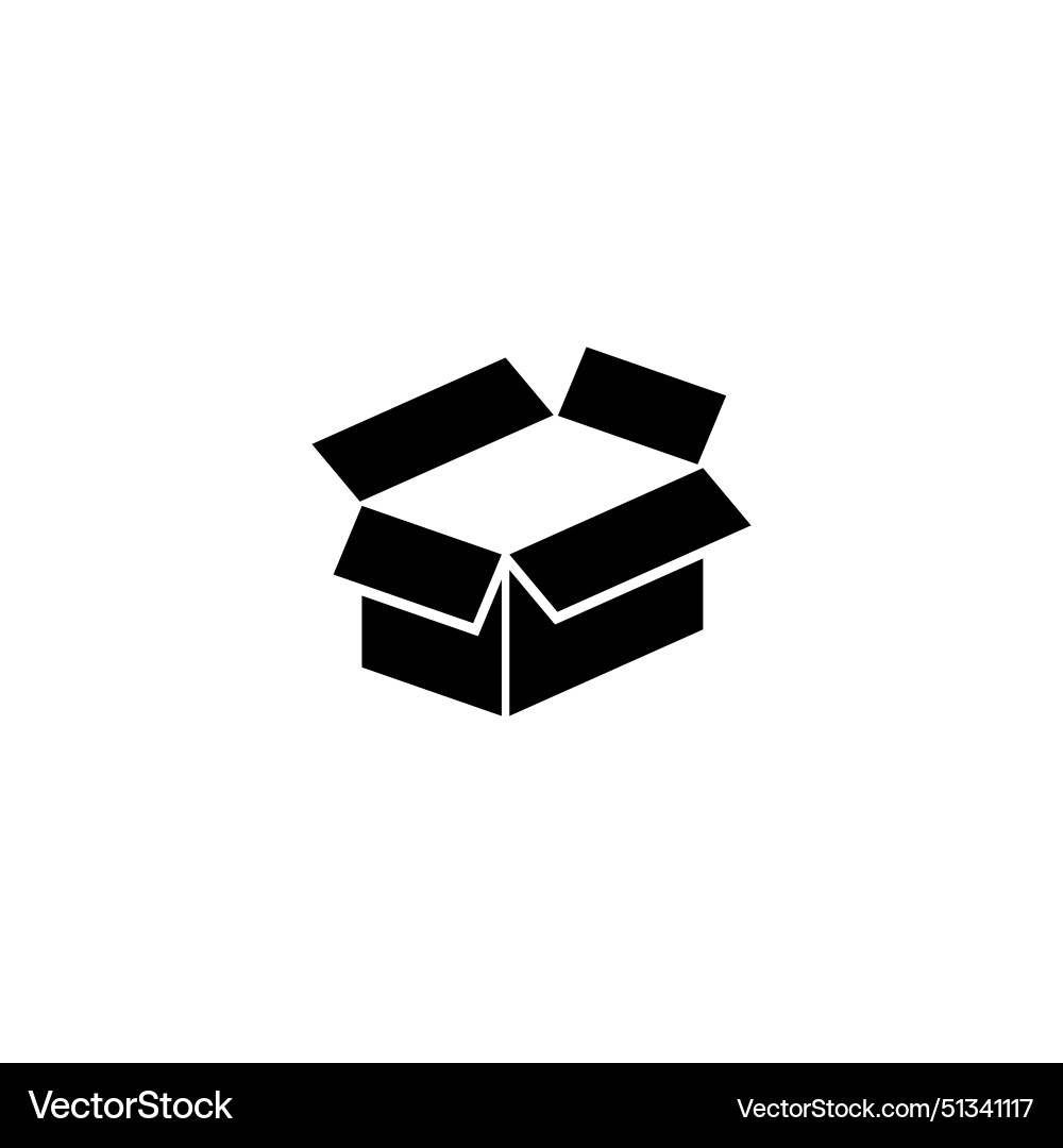 A simple black and white icon depicting an open Vector Image