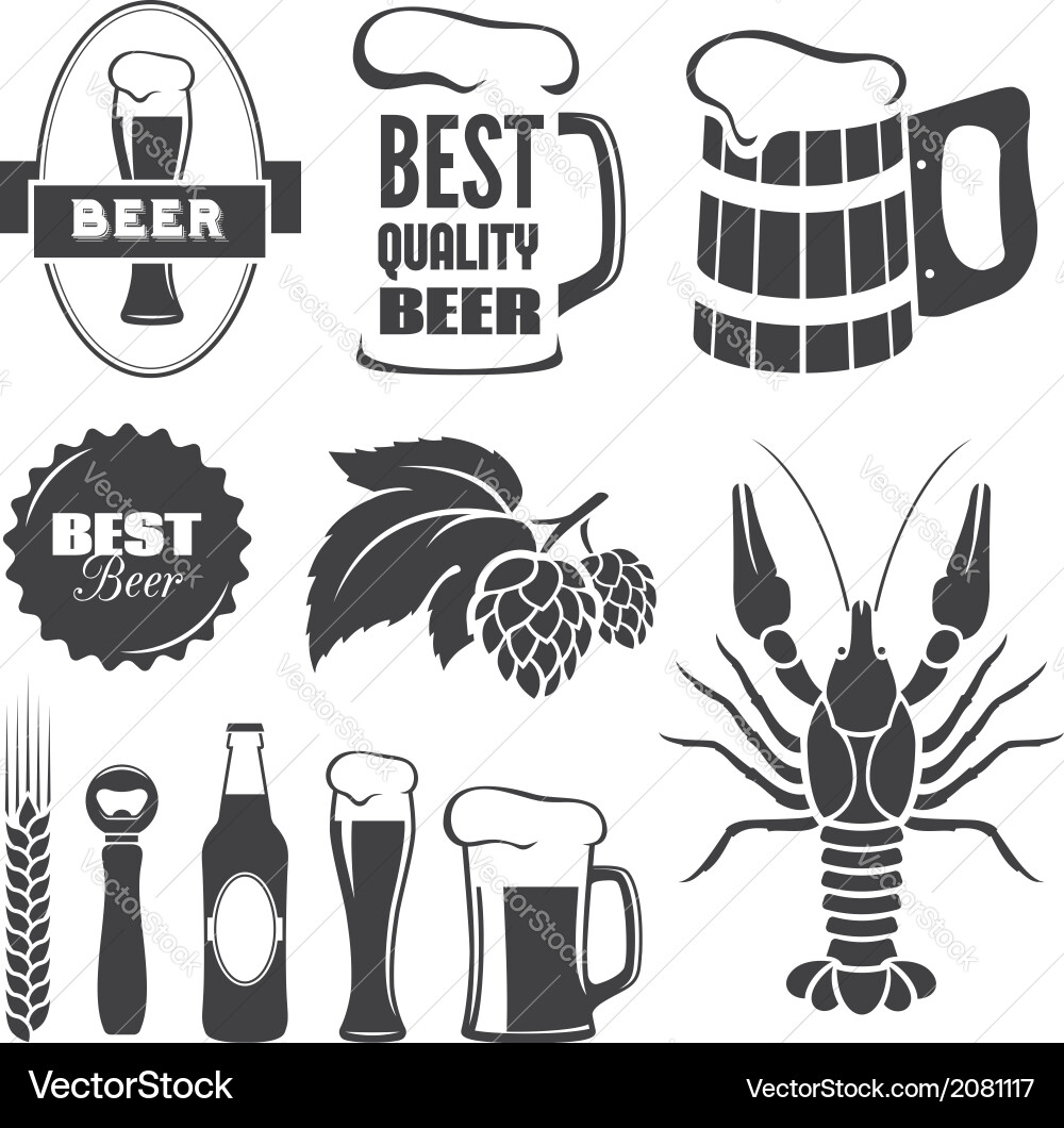Beer symbols Royalty Free Vector Image - VectorStock