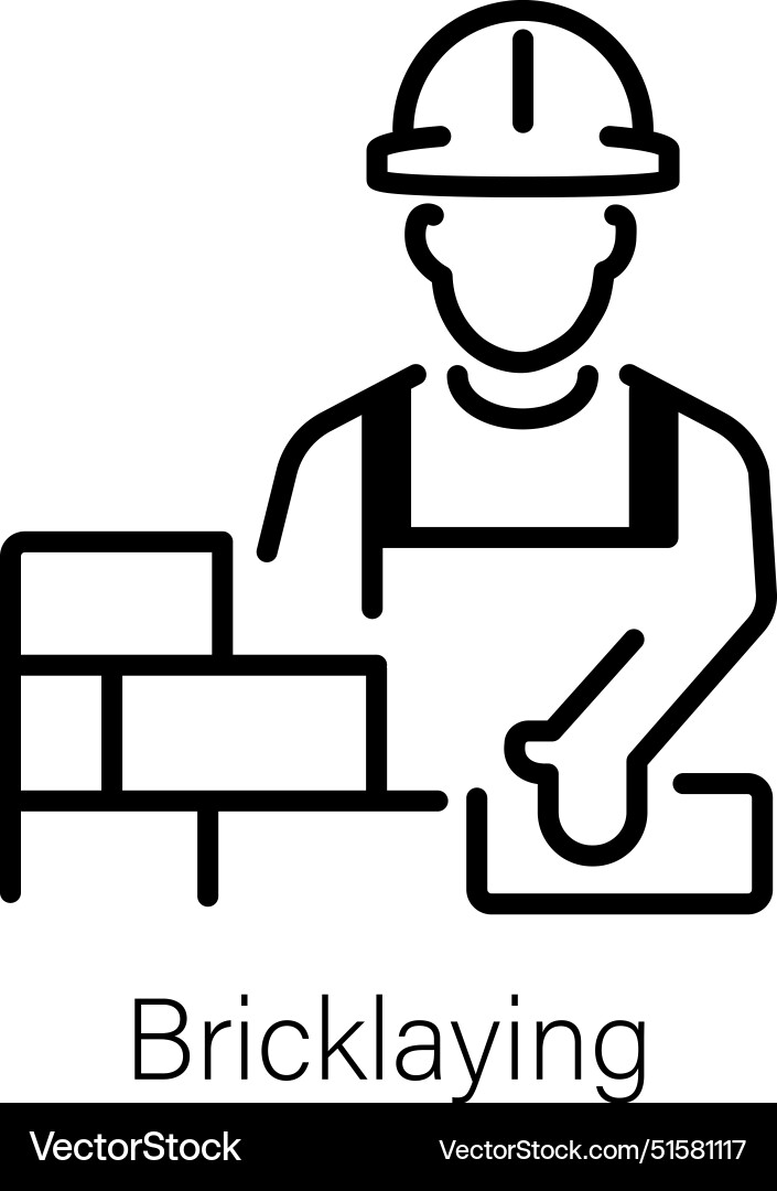 Bricklaying Royalty Free Vector Image - VectorStock
