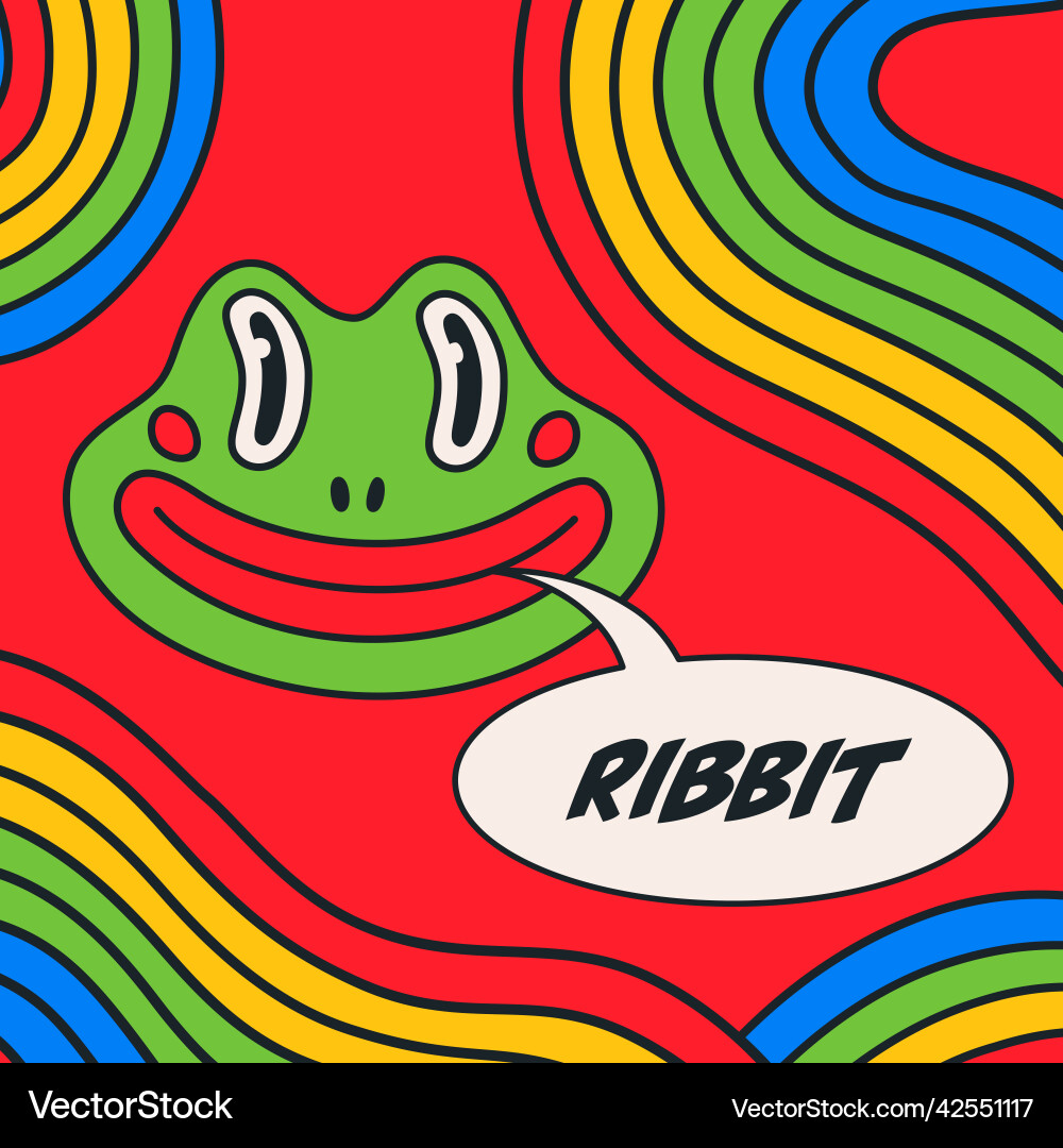 Cartoon funny cute frog comic characters Vector Image