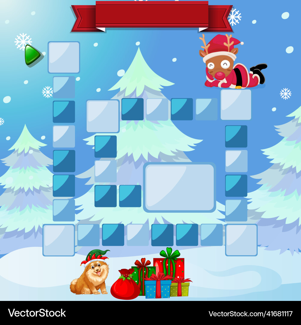 Christmas game template for children Royalty Free Vector