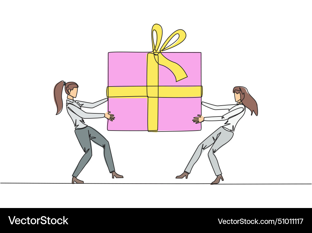 Continuous one line drawing two professional Vector Image