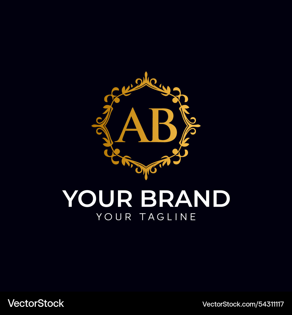 Creative and elegant letter ab logo design Vector Image