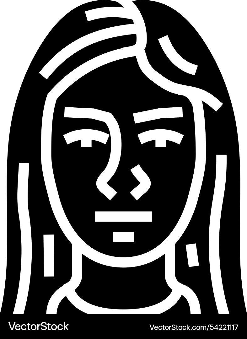 Determination woman expression glyph icon Vector Image