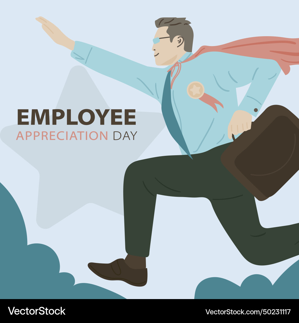 Employee appretiation day fly star Royalty Free Vector Image