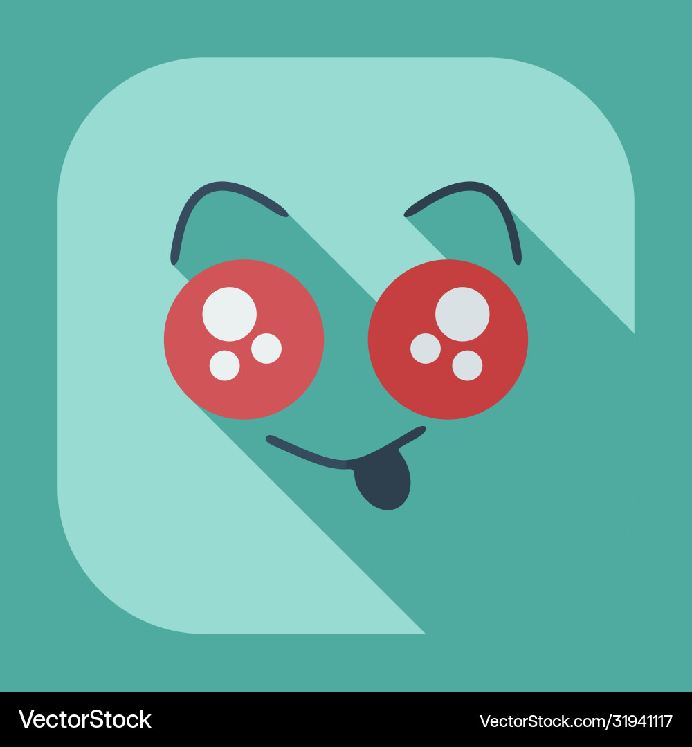 Flat modern design with shadow icons smiley Vector Image