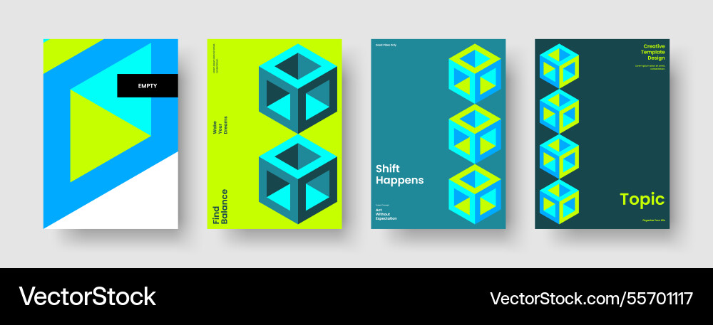 Geometric background template abstract book cover Vector Image