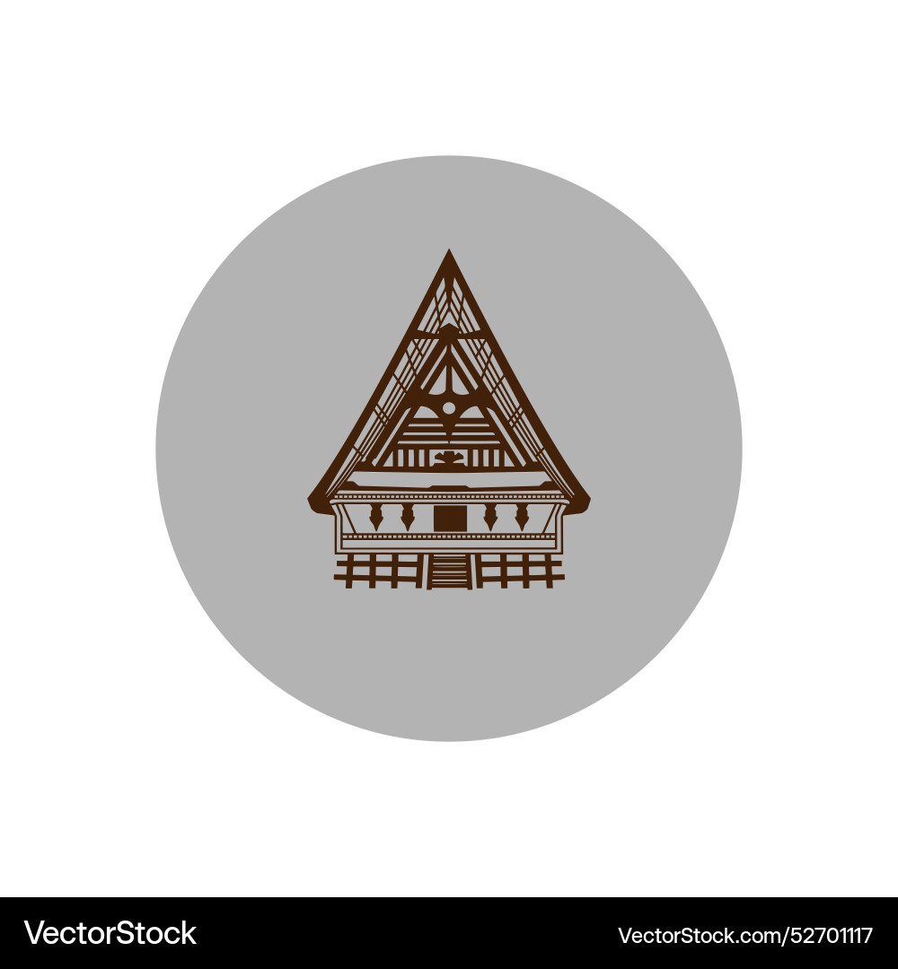 Medan traditional house icon Royalty Free Vector Image