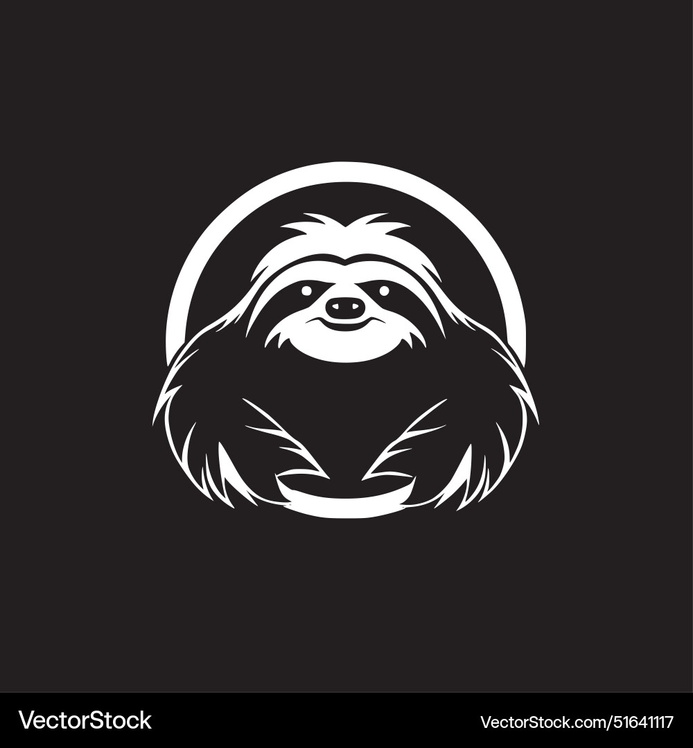Sloth - minimalist and simple silhouette Vector Image