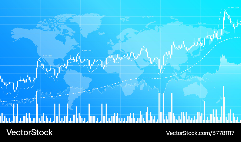 Stock market and exchange candlestick chart Vector Image