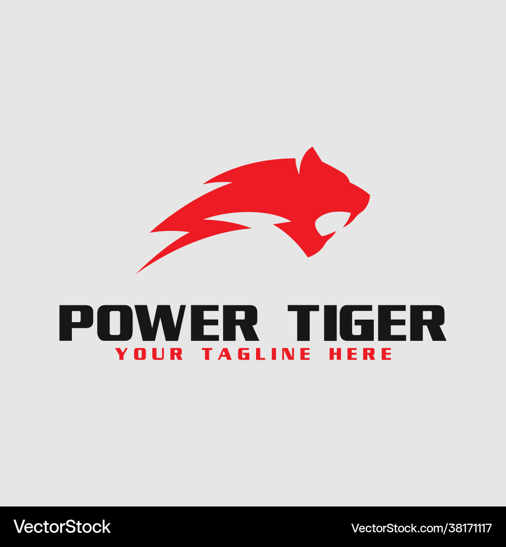 Tiger power logo Royalty Free Vector Image - VectorStock