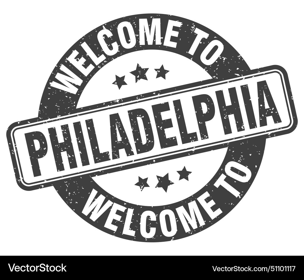 Welcome to philadelphia stamp round Royalty Free Vector
