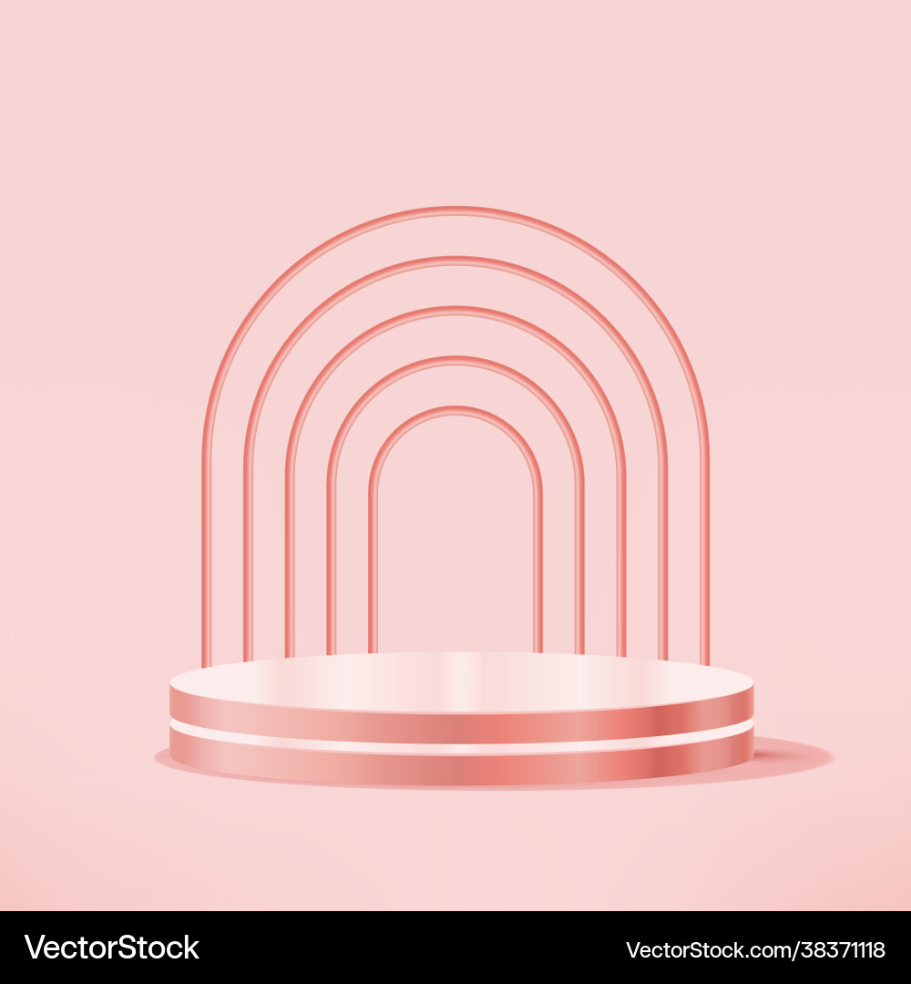 3d rendering pink pastel product stand Royalty Free Vector