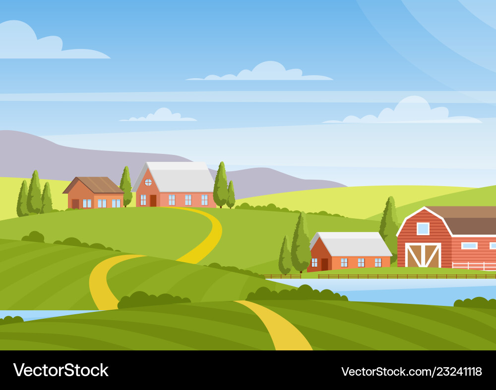 Beautiful countryside Royalty Free Vector Image