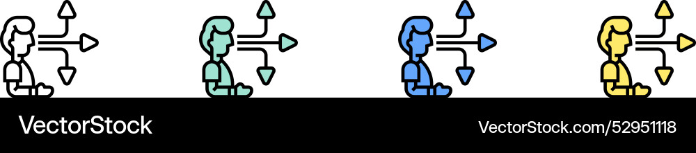 Boost icon outline green blue and yellow style Vector Image