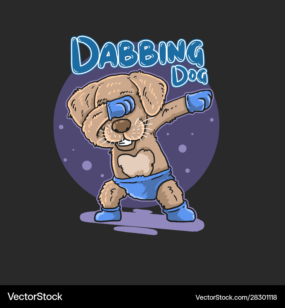 Cute dog dabbing Royalty Free Vector Image - VectorStock