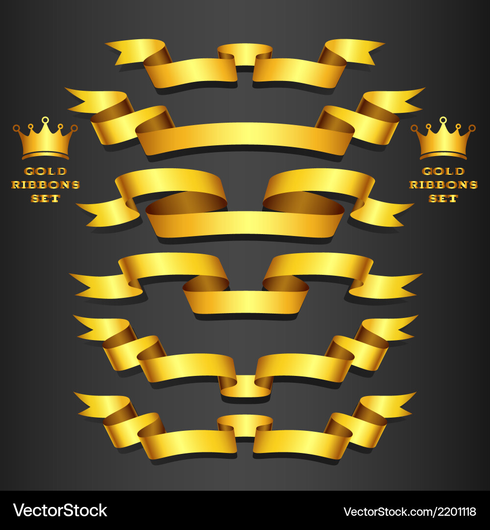 Goldband-Set Royalty Free Vector Image - VectorStock