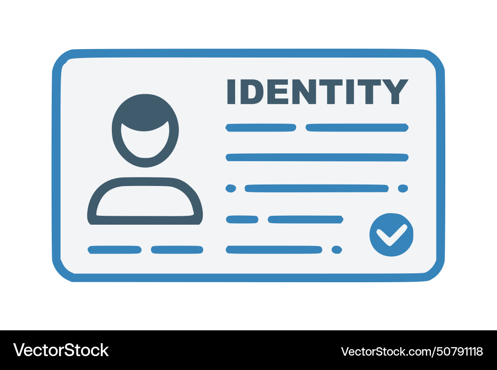 Identification card with profile icon national id Vector Image