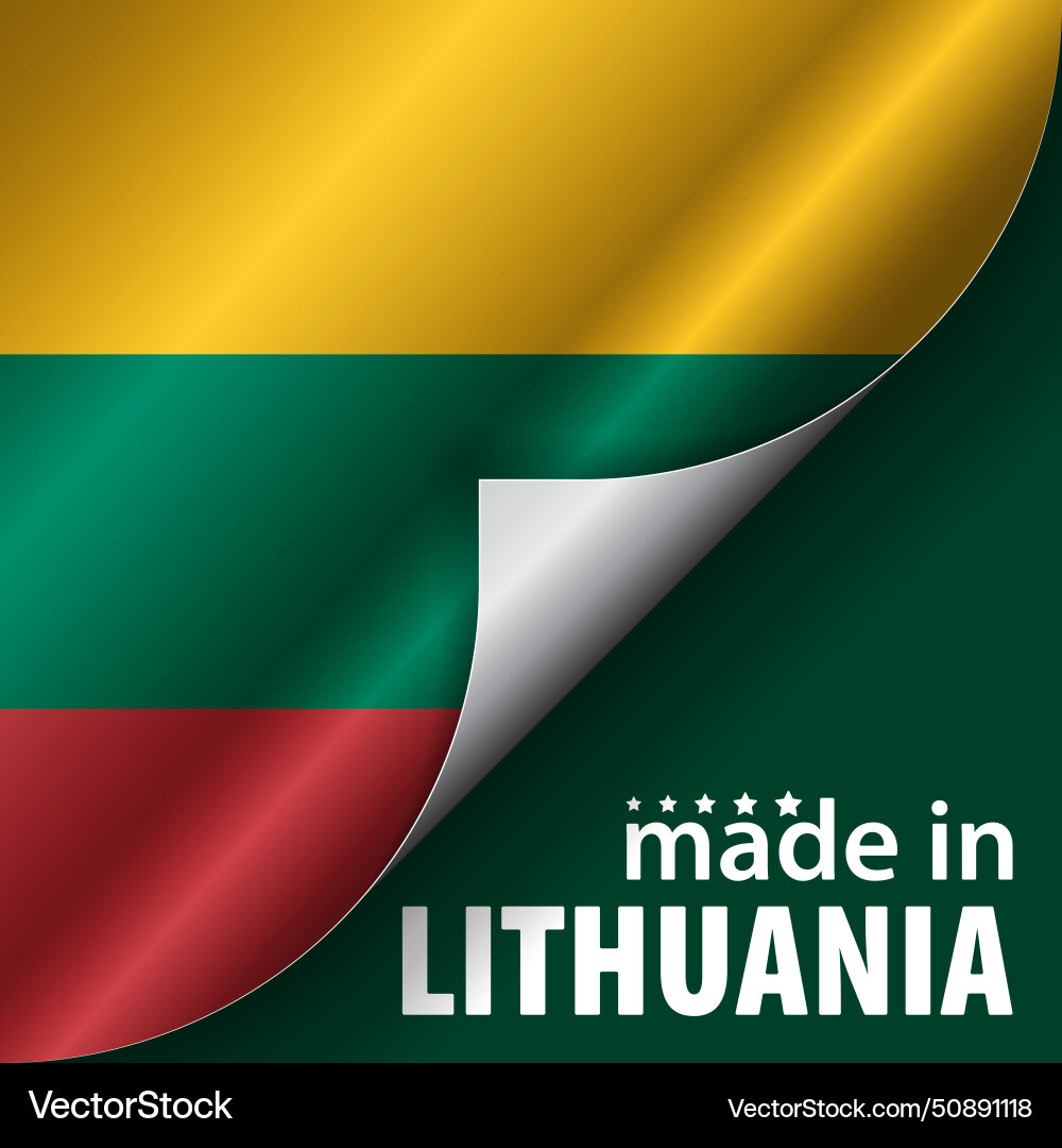 Made in lithuania graphic and label Royalty Free Vector