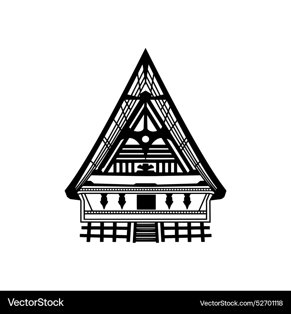 Medan traditional house icon Royalty Free Vector Image