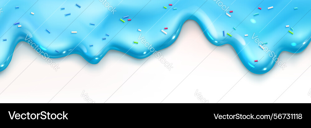 Melted Blue Icing with Sprinkles Royalty Free Vector Image