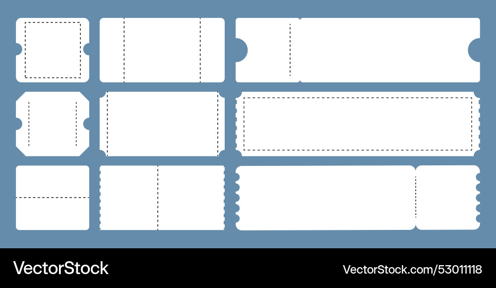 Set of blank ticket template Royalty Free Vector Image