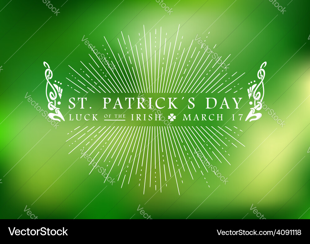 St patricks day vintage label background Vector Image
