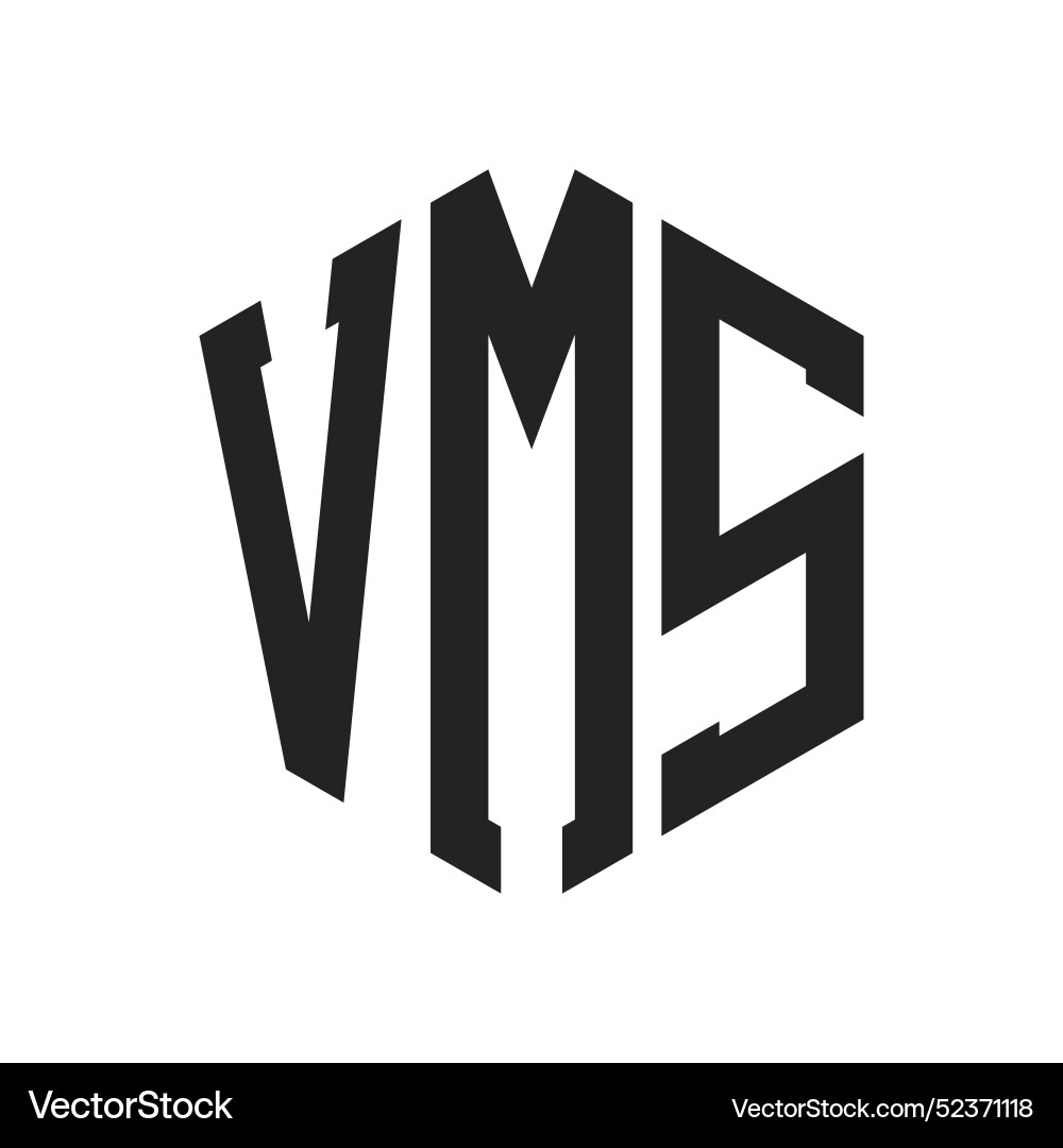 Vms logo design initial letter monogram Royalty Free Vector