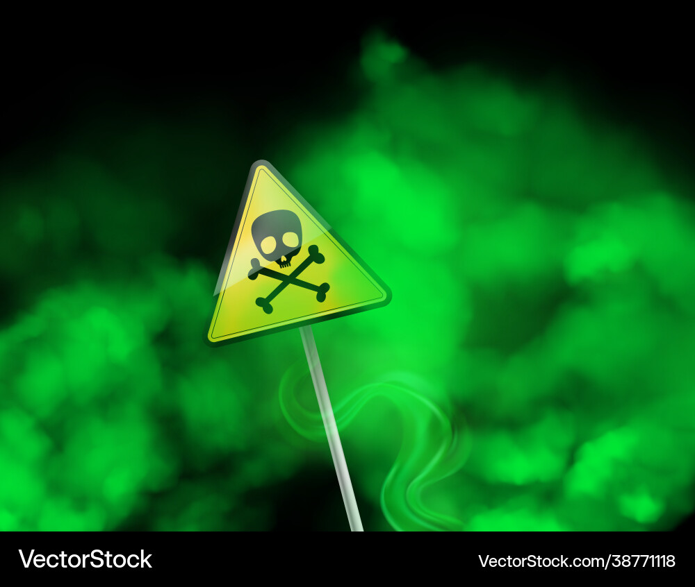 Warning sign in smoke Royalty Free Vector Image