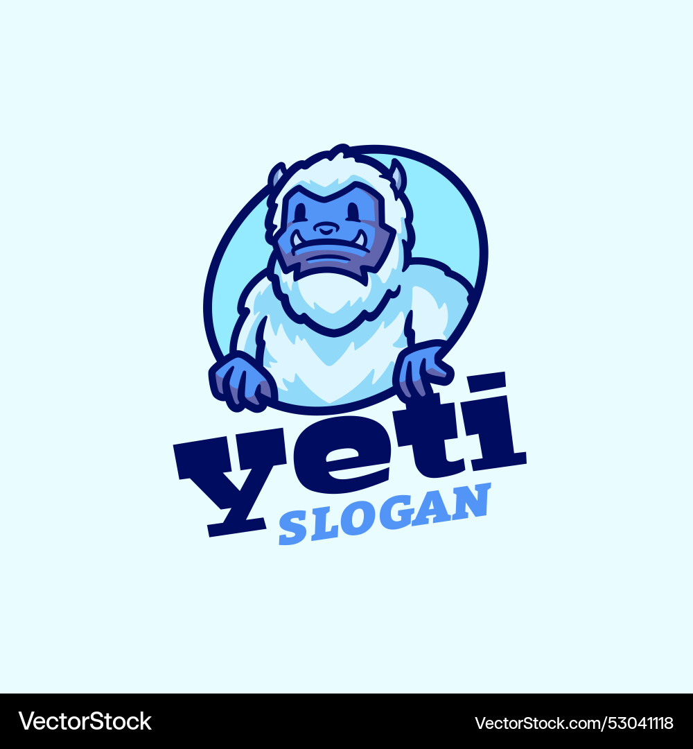 Yeti logo mascot cartoon character Royalty Free Vector Image