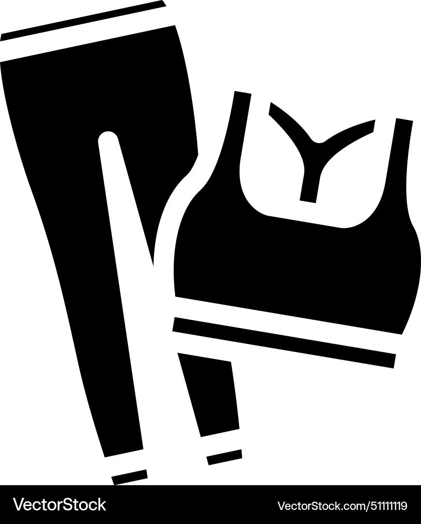 Activewear clothing glyph icon Royalty Free Vector Image