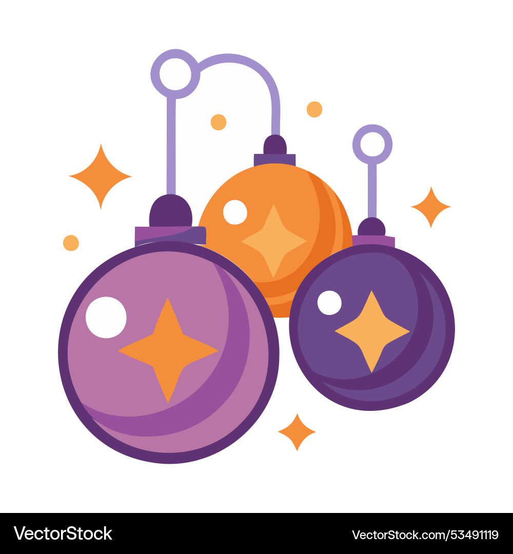 Baubles christmas decorations design on a white Vector Image