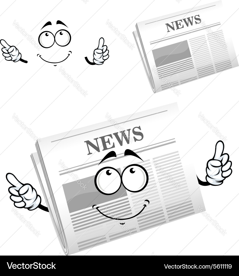 Cartoon weekly newspaper with header Royalty Free Vector
