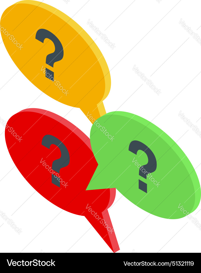 Colorful question mark speech bubbles Royalty Free Vector